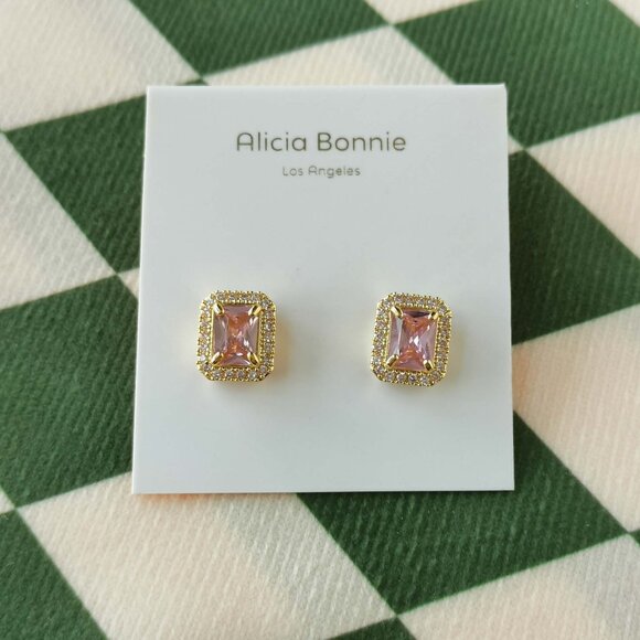 Alicia Bonnie | Jewelry | Alicia Bonnie Aurora Stud Earrings Gold Pink ...